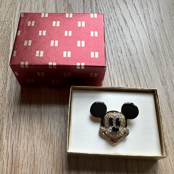 Disney | Jewelry | Disney Mickey Mouse Brooch Pin W Swarovski Multi ...